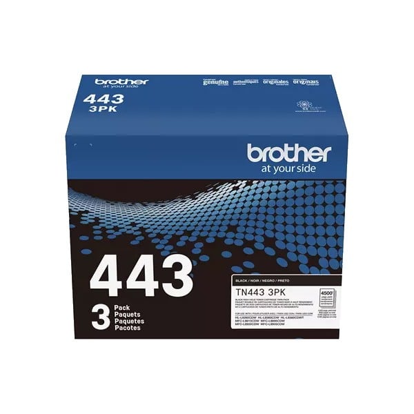 Genuine Brother TN-443BK Black Toner High Yield 3 pack | Printzone